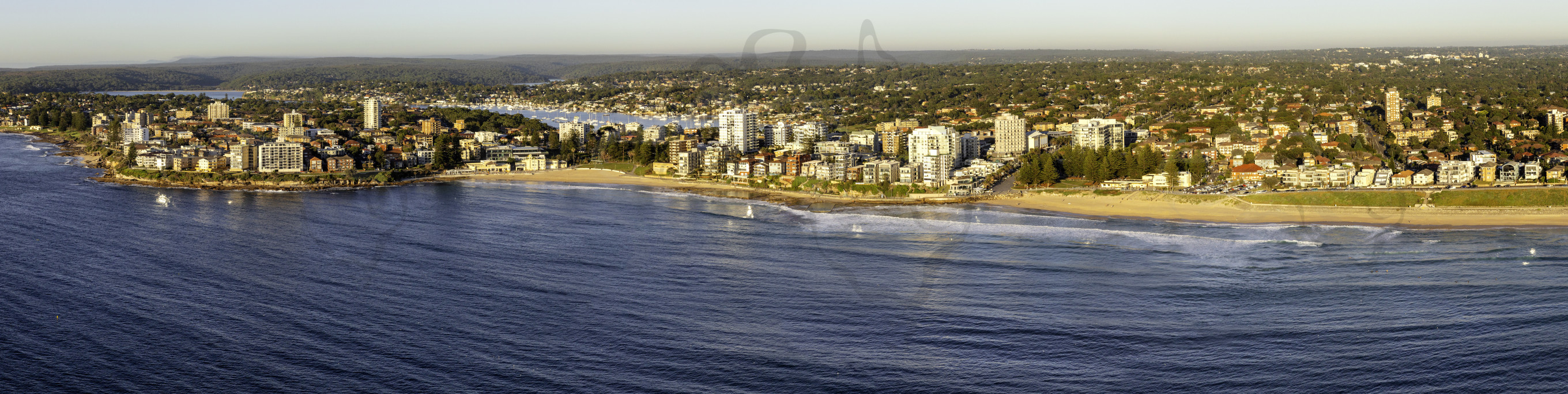Wide Angle Cronulla Panoramic Aerial Stock Image - High Resolution ...