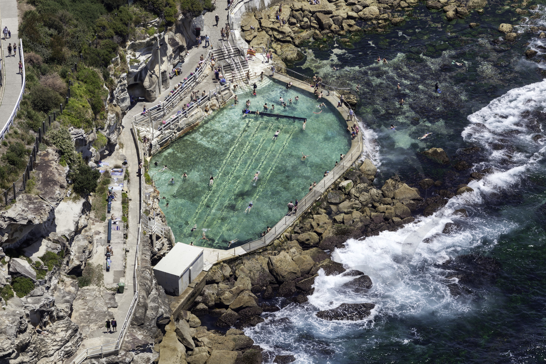 Bronte Beach Ocean Baths Aerial Stock Images - Eastern Beaches Sydney ...