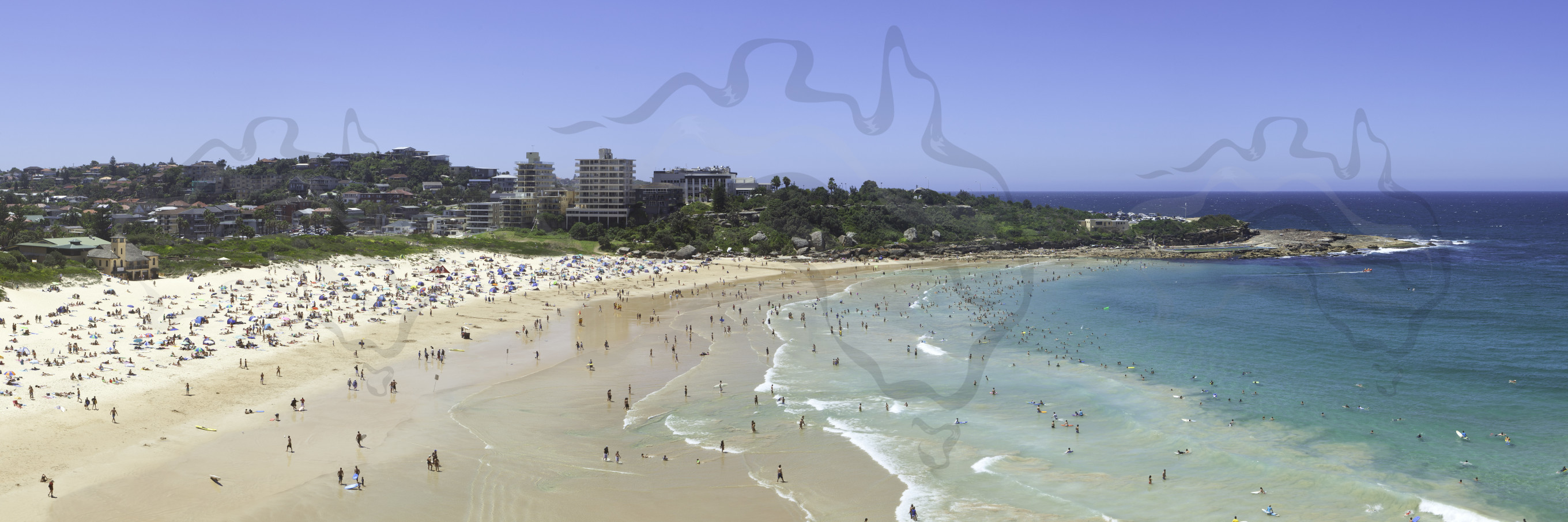 Freshwater Beach Panoramic Summer Daytime Stock Photos - Digital File ...