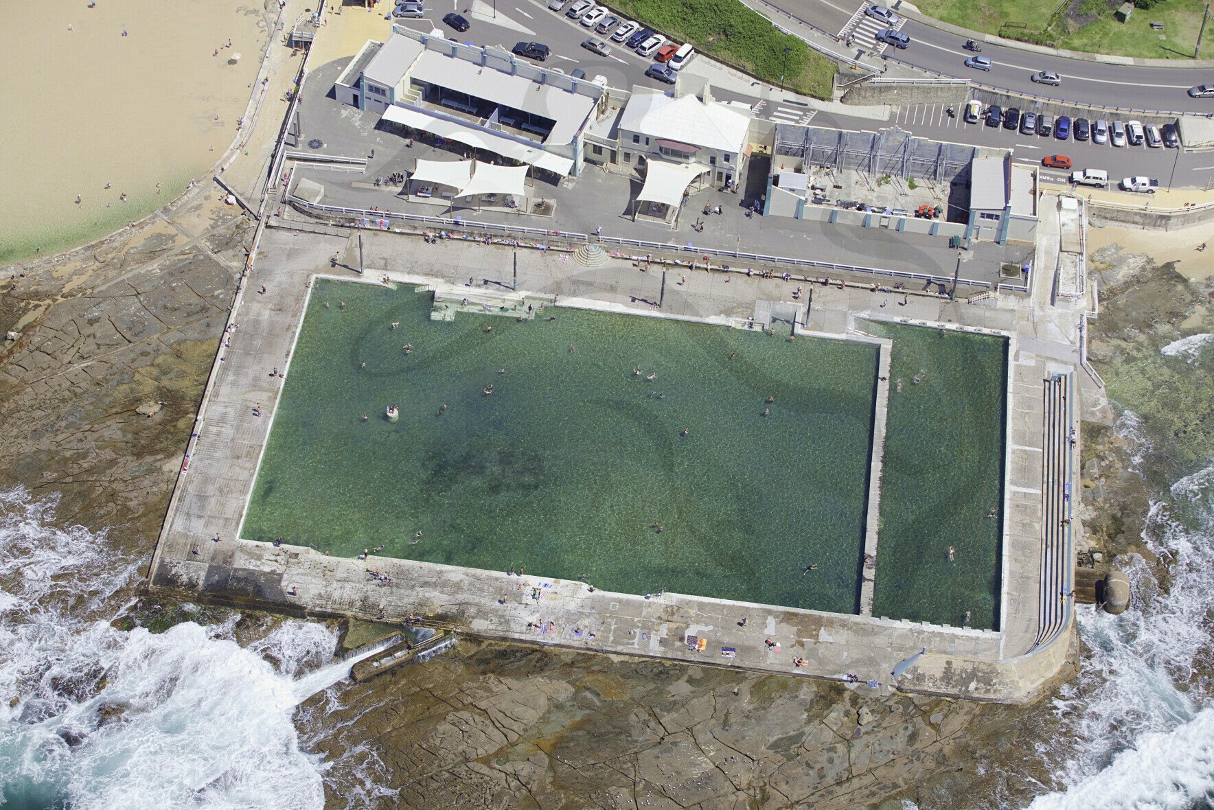 Newcastle Ocean Baths Aerial Stock Photos - High Resolution Image