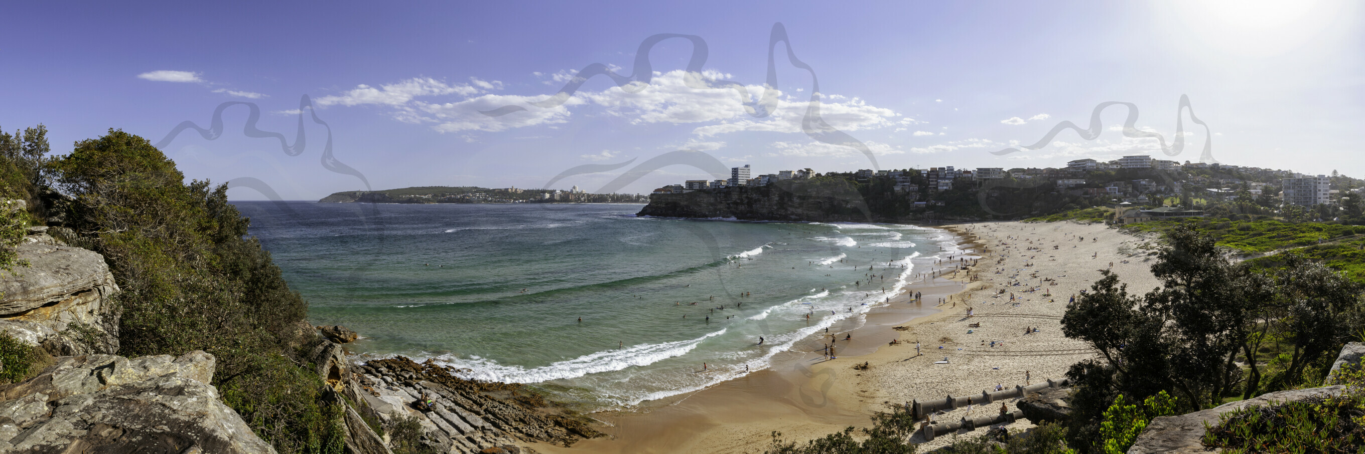 Freshwater Beach Late Afternoon Panoramic Stock Photo - Northern ...