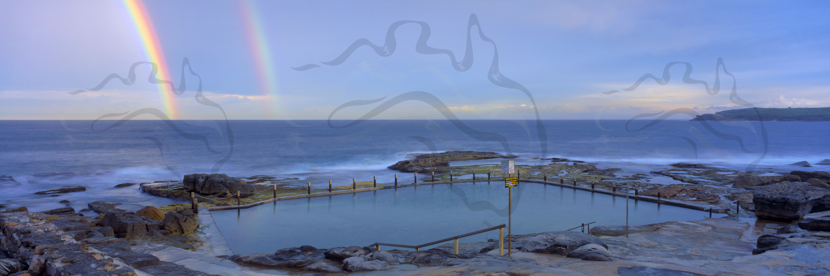 Maroubra Baths - Mahon Pool Twin Rainbow Stock Photo - Eastern Beaches ...