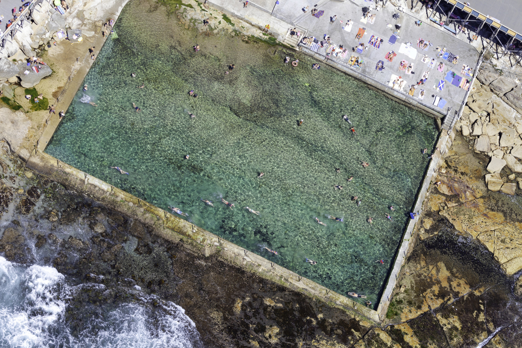 Wylie Baths Wide Angle Aerial Stock Photos - Coogee Beach - High Resolution