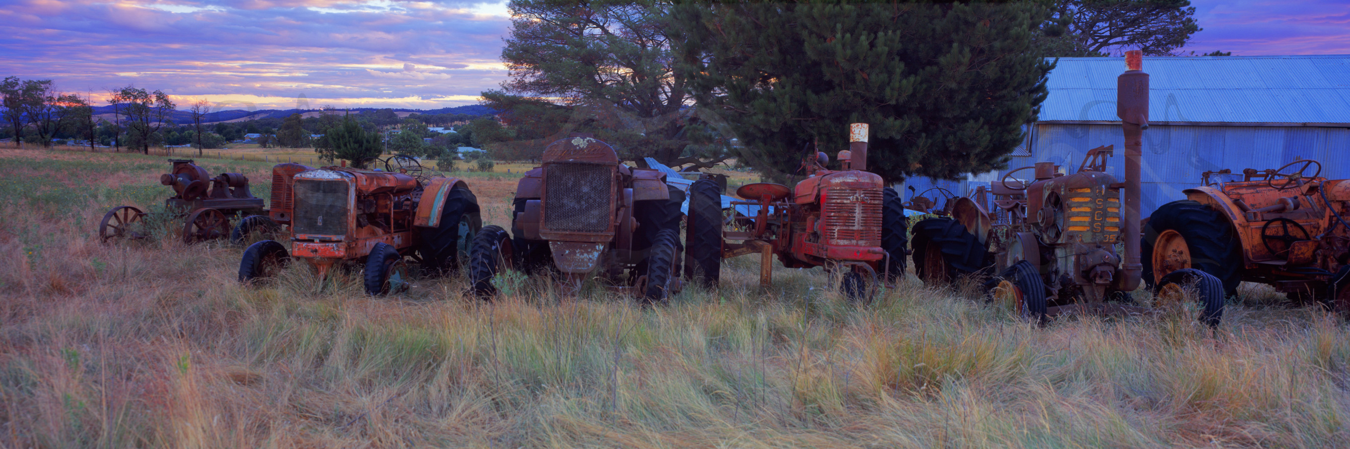 Wrecked Tractors on a Farm Stock Photos - Tumbarumba Snowy Mountains ...