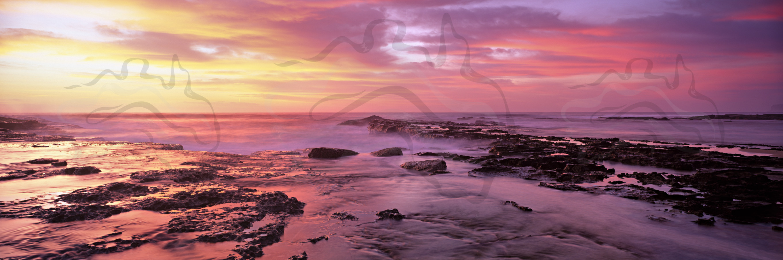 Spoon Bay Morning Sunrise Stock Image - Central Coast Panoramic Photos