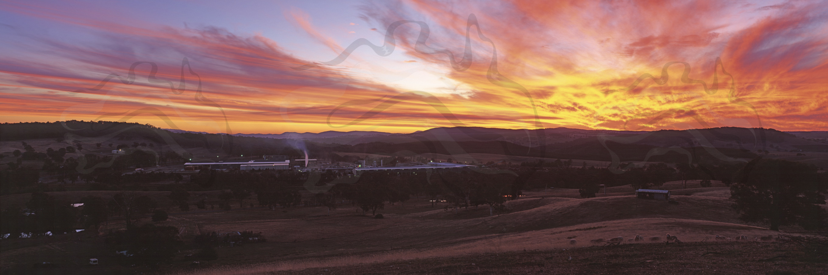 Hyne Timber Mill Tumbarumba Panoramic Stock Image - Sunset Photos ...