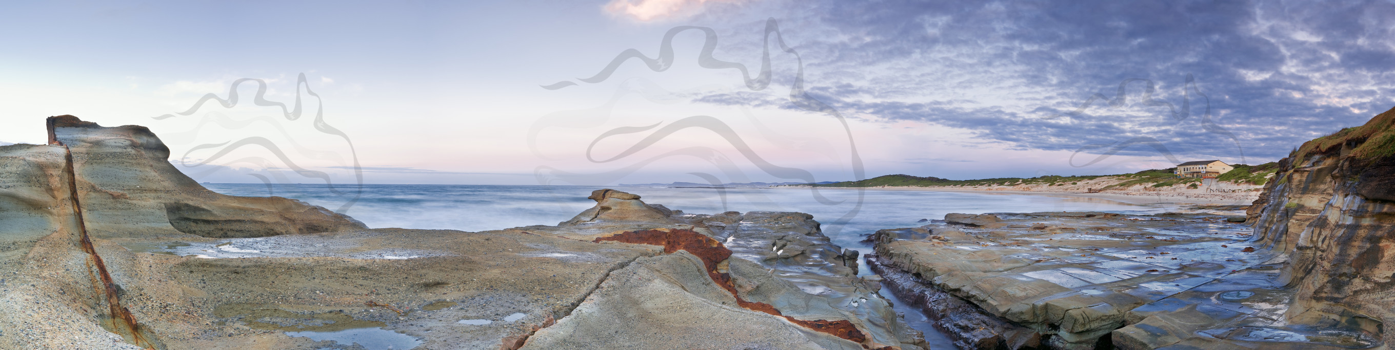 Soldiers Beach Central Coast Wide Angle Stock Photo Image - Panoramic ...