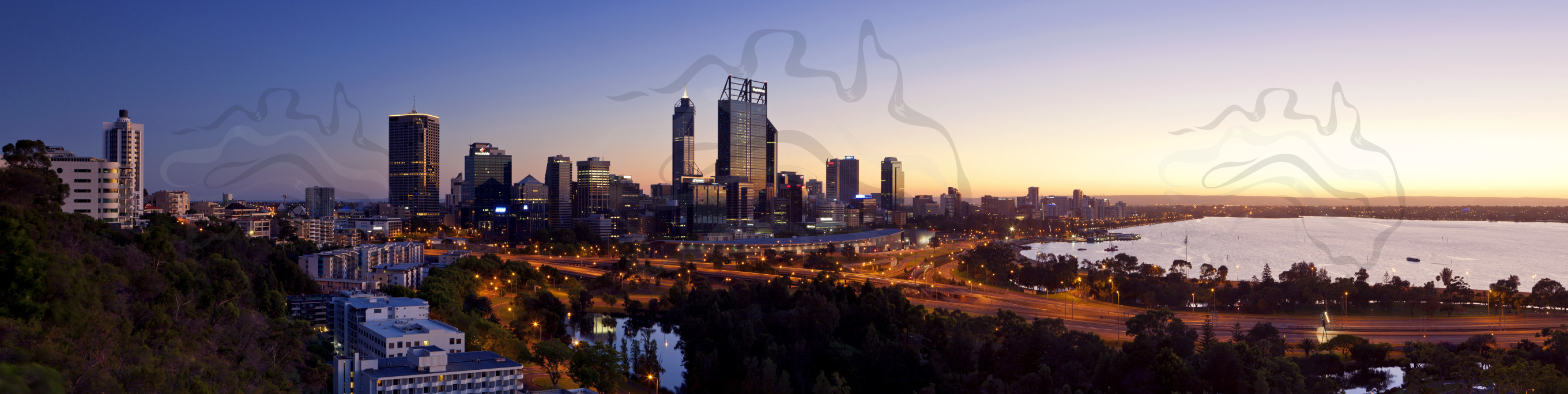 Perth City Panoramic Dawn Stock Image - High Resolution Download ...
