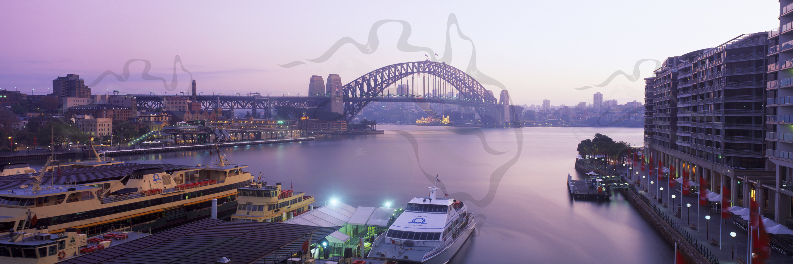 Sydney Harbour Bridge Panoramic Pink Sunrise Stock Photography - High ...