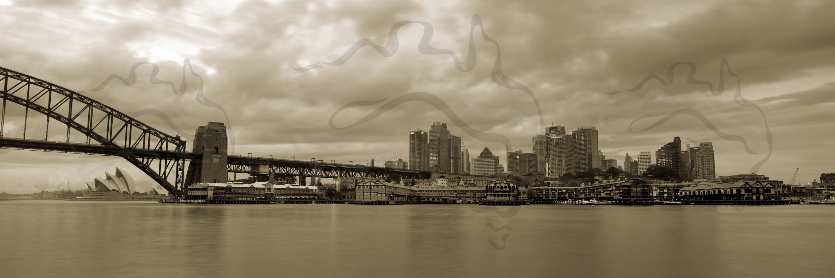Sepia Tone Sydney Habour Stock Image - Download High Resolution Photography