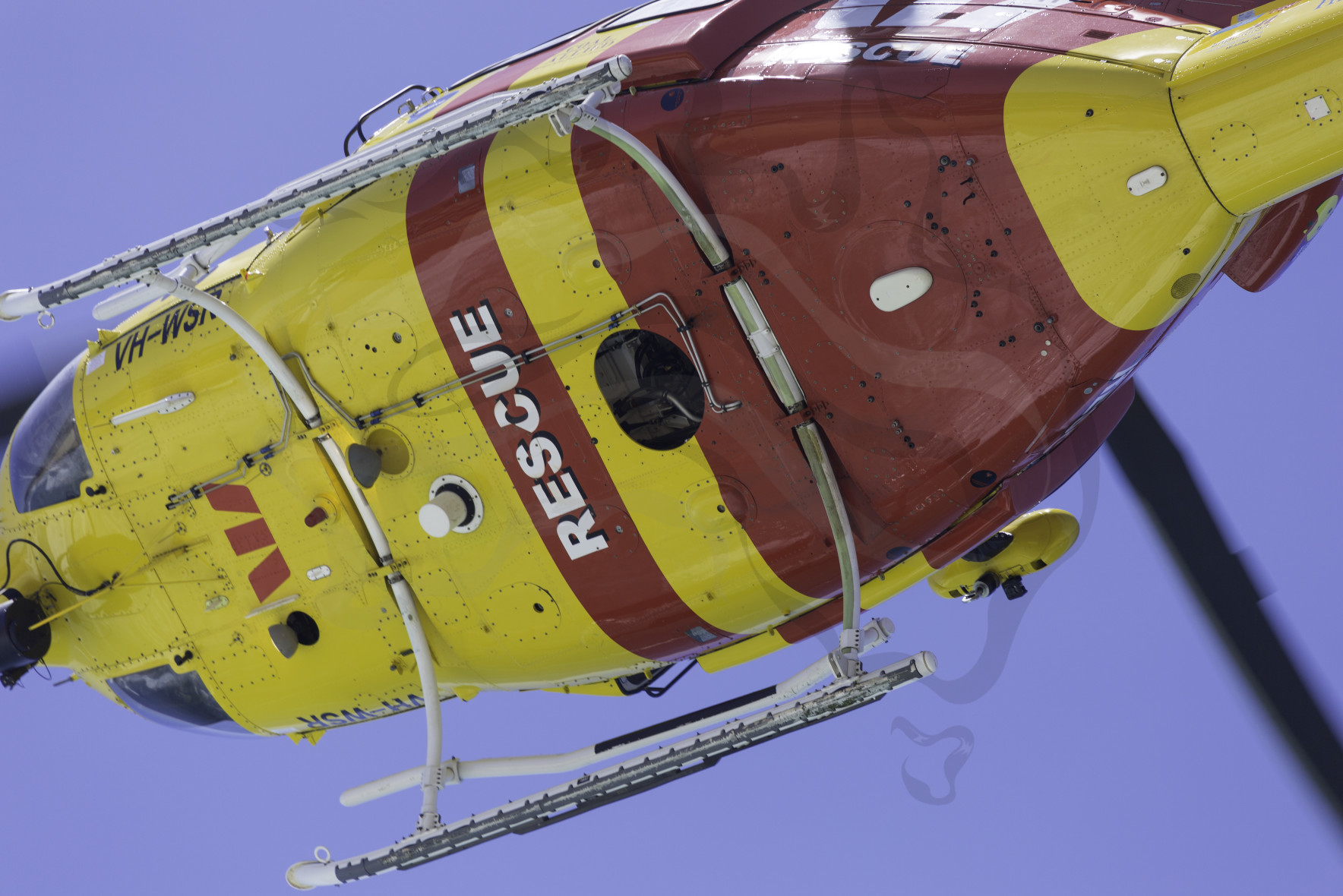 Close Up Westpac Rescue Helicopter Stock Image - In Flight - Aerial ...