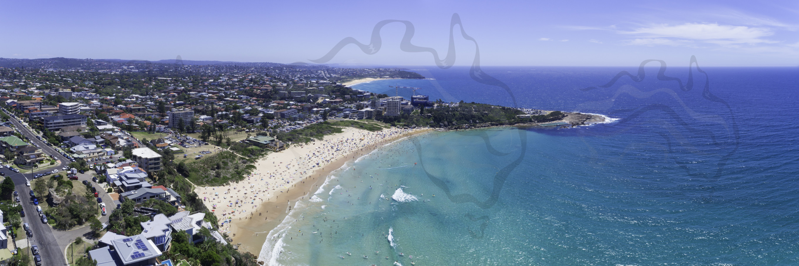 Freshwater Beach Beach Panoramic Aerial Stock Photography - Download Now