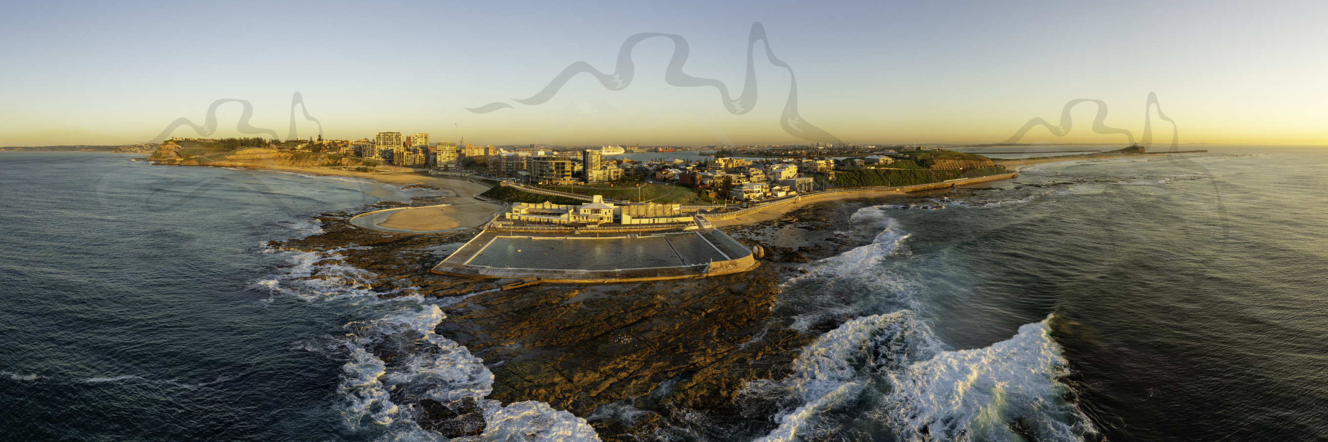 Newcastle Wide Angle Aerial Panoramic Stock Photography - Digital File ...